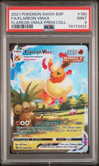 2021 #180 FULL ART/FLAREON VMAX PSA 9 POKEMON SWSH BLACK STAR PROMO ...