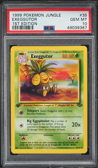 1999 #35 JUNGLE 1ST EDITION EXEGGUTOR PSA 10 POKEMON - Collector Crypt