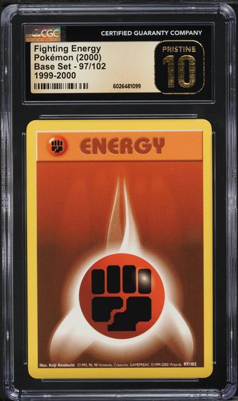 1999 #97 BASE SET FIGHTING ENERGY CGC 10 PRISTINE POKEMON - Collector Crypt