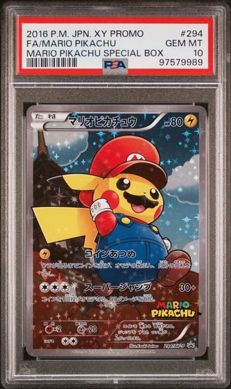 2016 #294 FULL ART/MARIO PIKACHU PSA 10 POKEMON JAPANESE XY PROMO ...